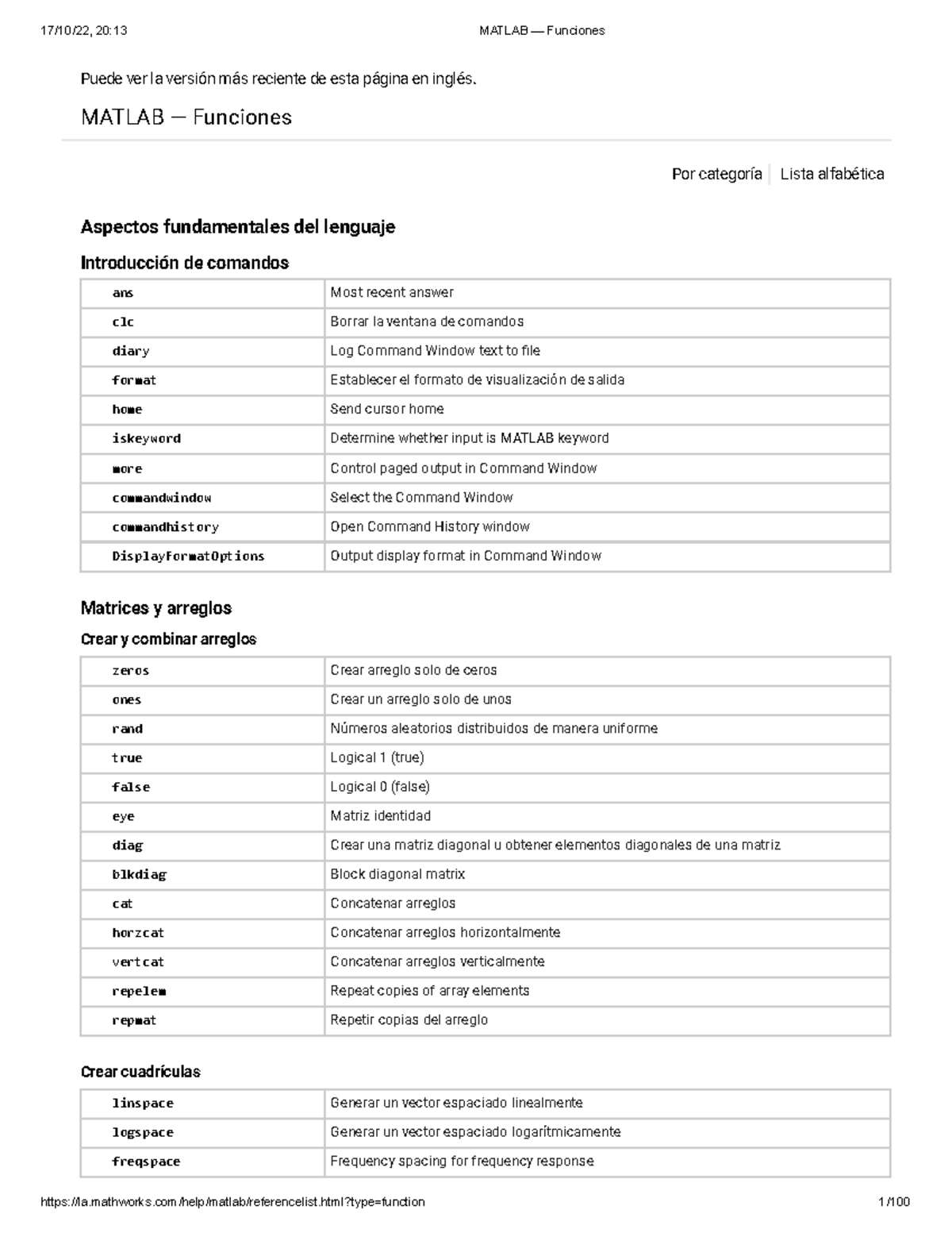 Matlab — Funciones - Puede ver la versión más reciente de esta página ...