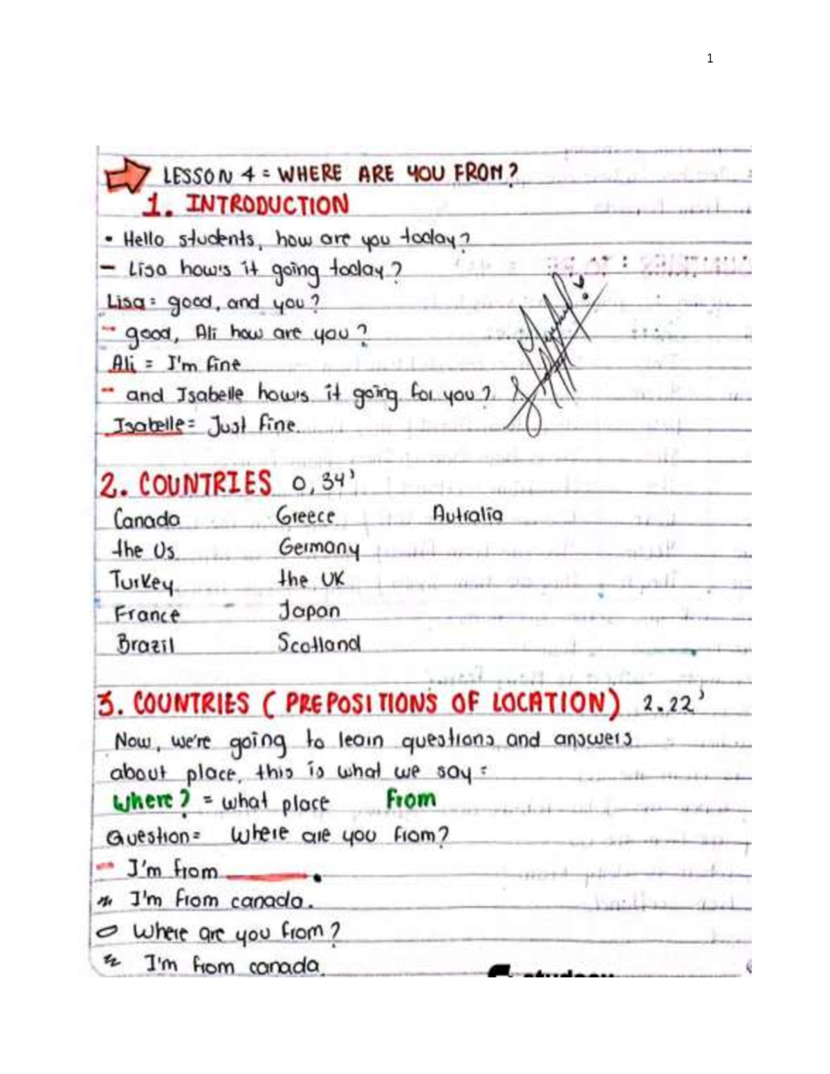Actividad 4 - toma de notas - 1 LESSON 4 WHERE ARE YOU FROM? 1 ...