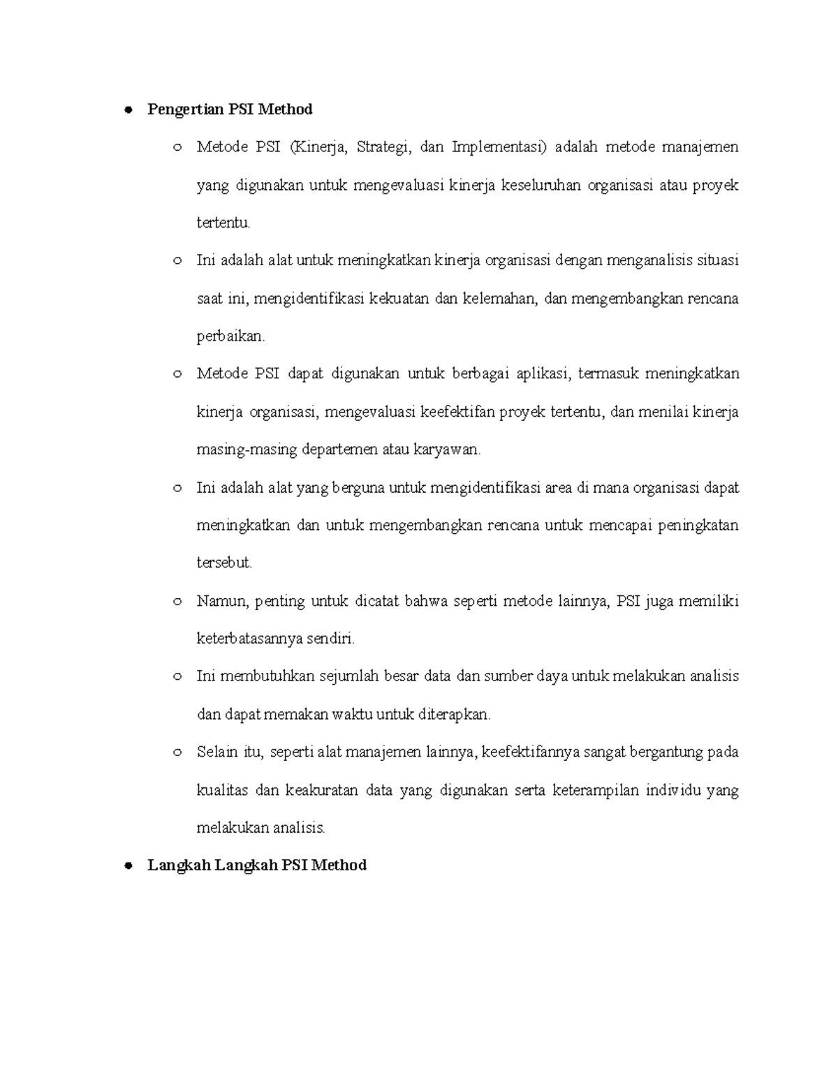 PSI Method notebook - Pengertian PSI Method Metode PSI (Kinerja, Strategi, dan Implementasi ...