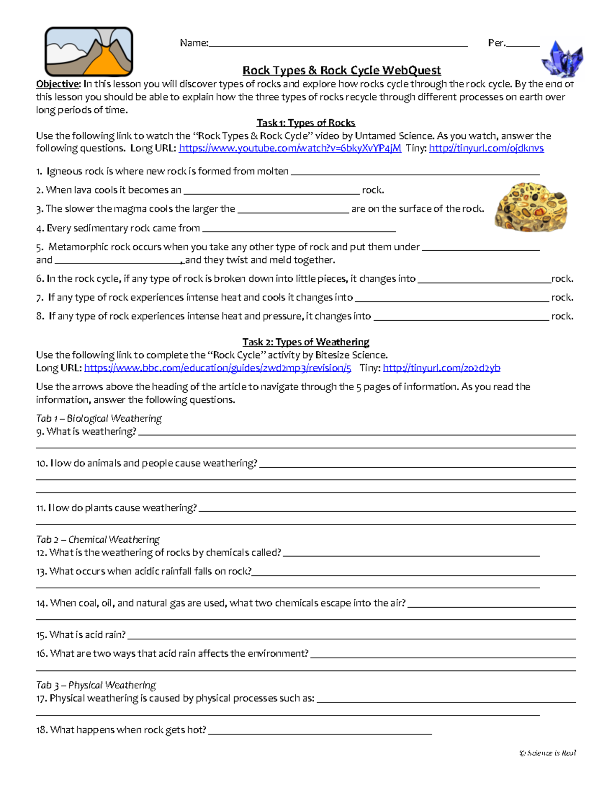 Annotated-Rock%20Types%20%26%20Rock%20Cycle%20Webquest - Name: Per ...