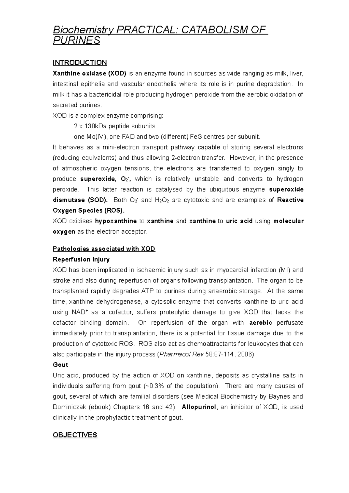 Biochemistry Practical 2020(1) - Biochemistry PRACTICAL: CATABOLISM OF ...