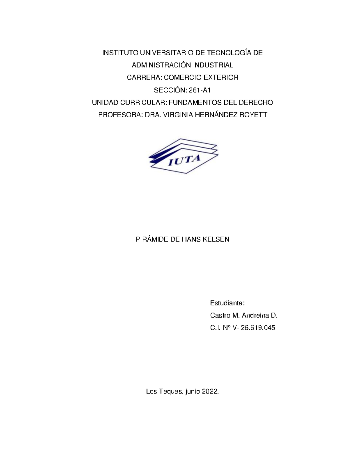 Piramide DE H. Kelsen Venezolana - INSTITUTO UNIVERSITARIO DE ...