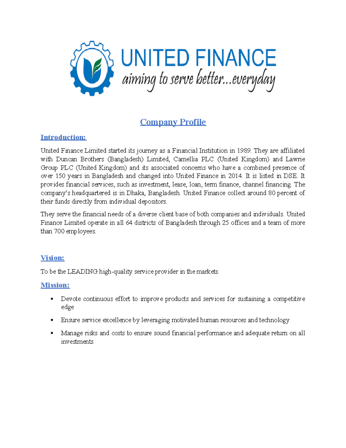 Co. Profile of United Finance - Company Profile Introduction: United ...