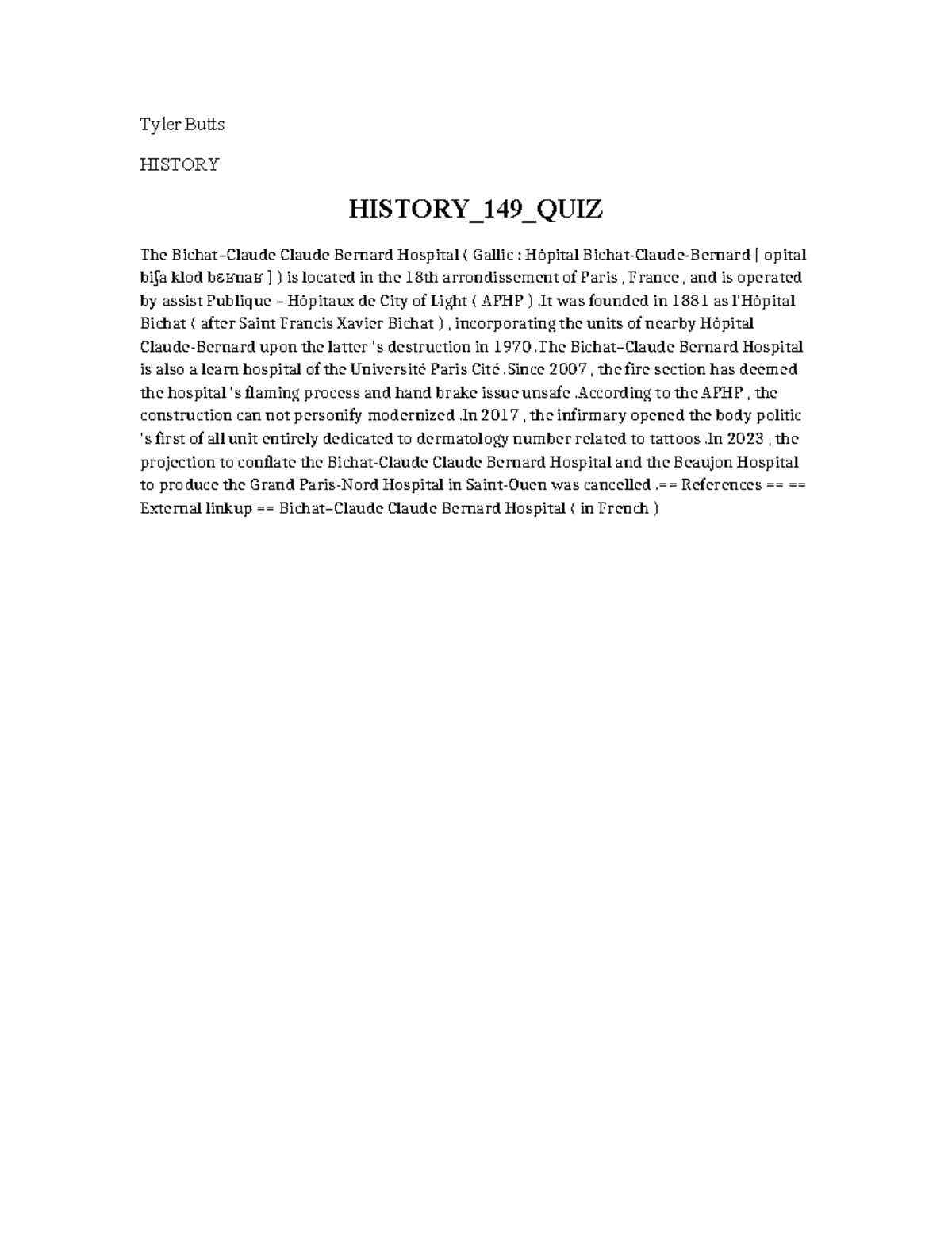 History 149 QUIZ - quiz - Tyler Butts HISTORY HISTORY_149_QUIZ The ...