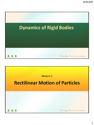 [M2S1- Powerpoint] Rectilinear Motion Concepts 1 - Dynamics of Rigid ...
