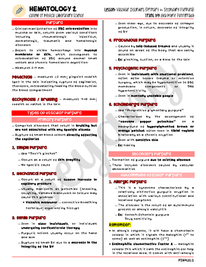 HEMA 2 LEC WEEK 2 - Lecture notes with side notes from Prof and Rodak's ...