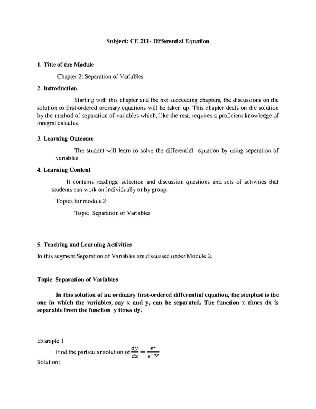 DE Module 2 PDF - Lecture notes 2 - Bachelor of science in civil ...