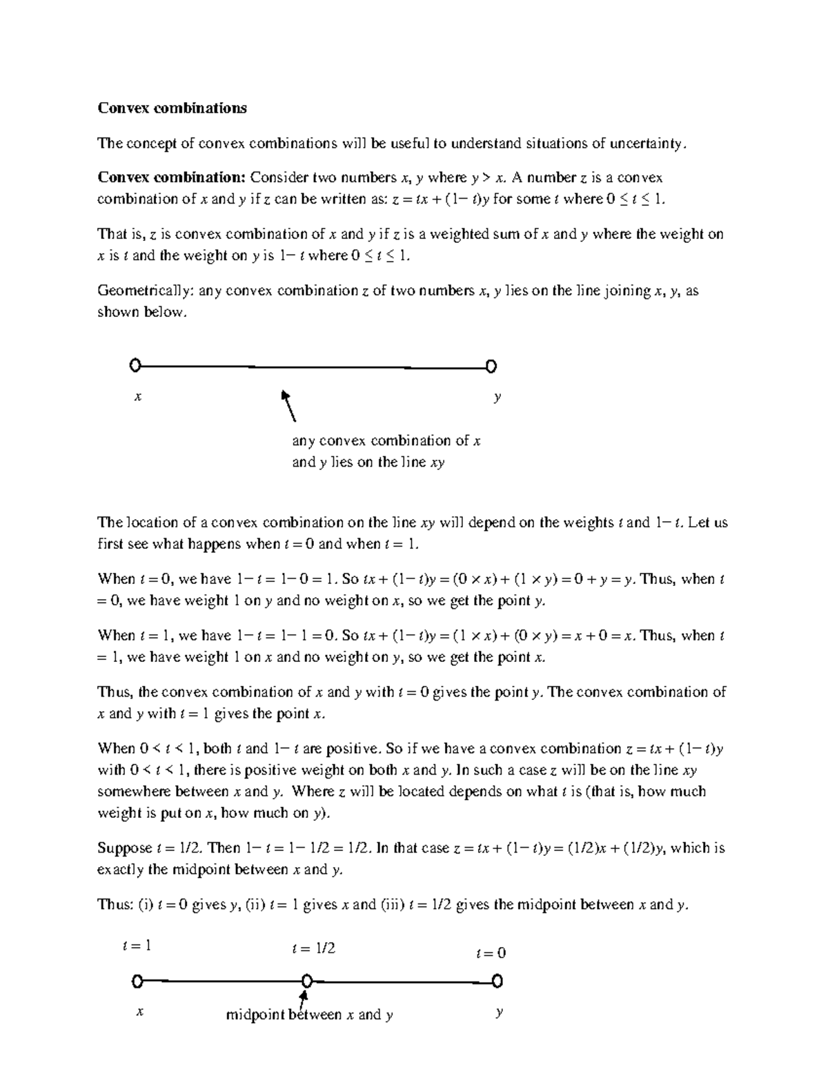 ecn 700 Convex combinations - ECN 700 - Toronto Met - Studocu