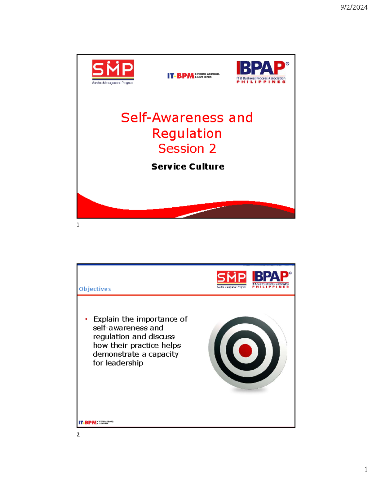 Self Awareness and Self Regulation - Service Culture Self-Awareness and ...