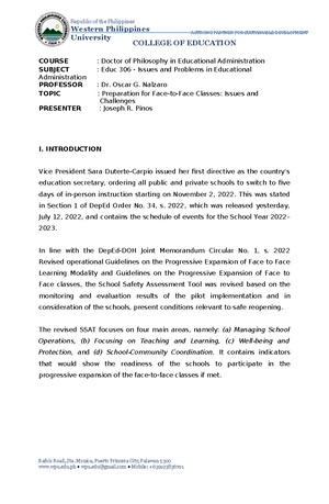 Assessment in Learning 2 (Prof Ed 9) Module 7 - Caramoan, Camarines Sur ...