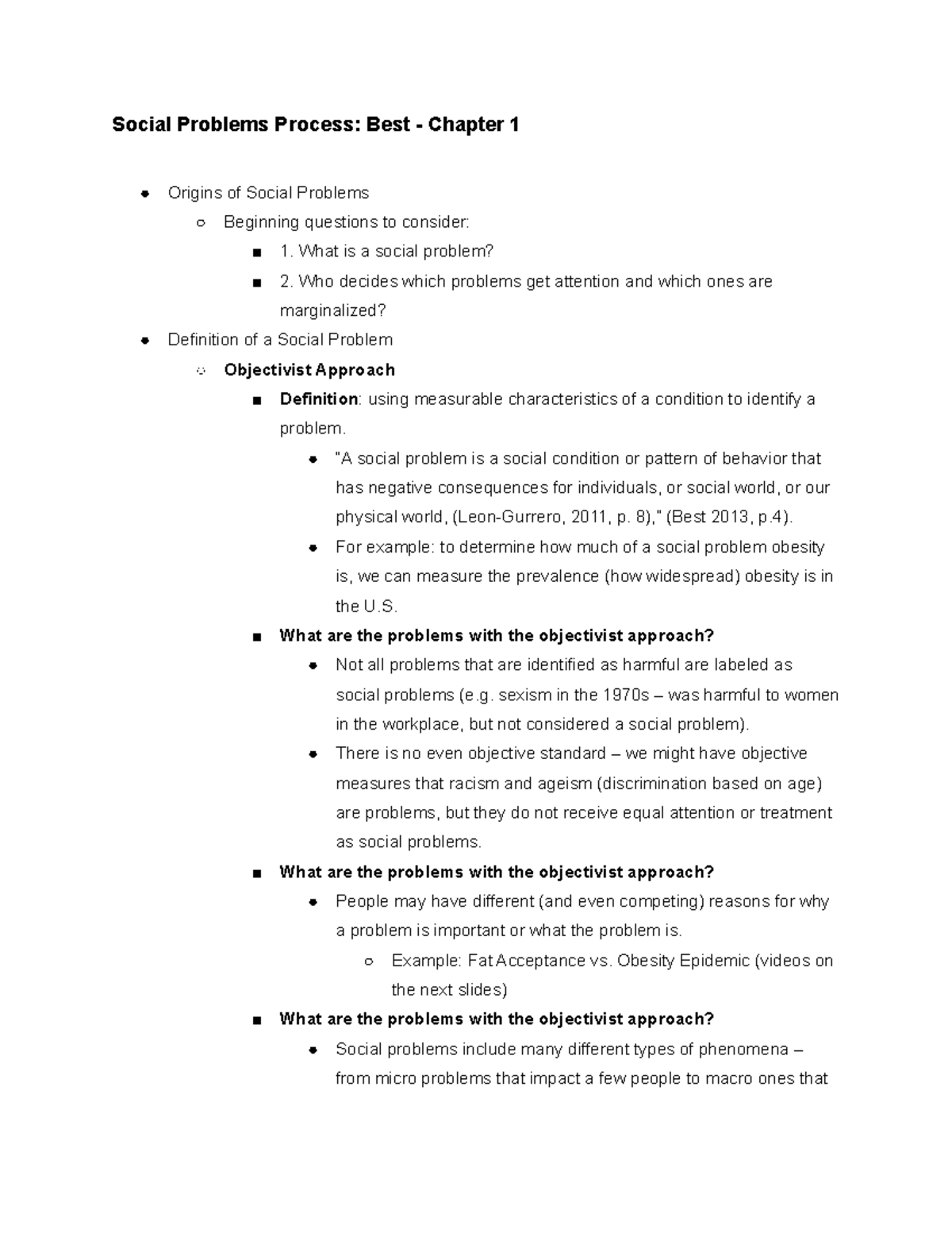 Social Problems Notes - Taken in summer 2021 - Social Problems Process ...