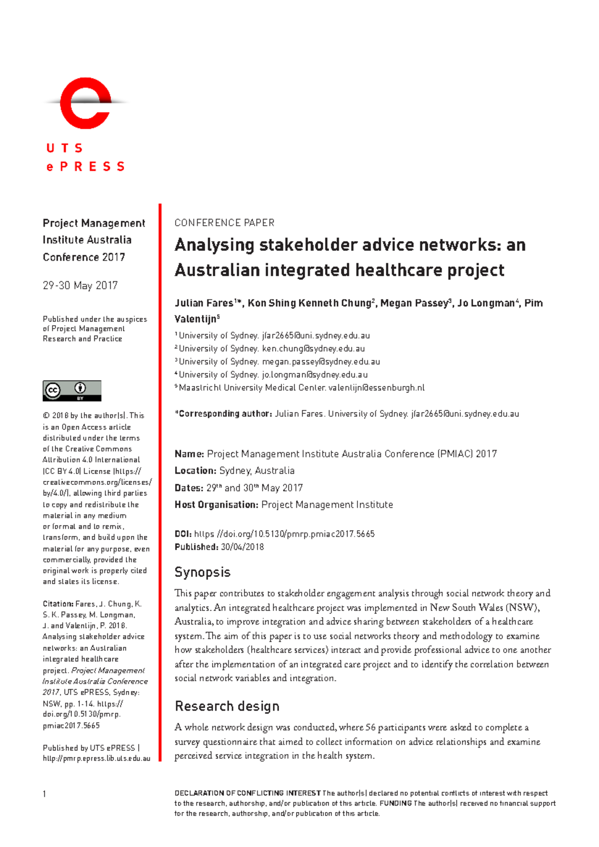 Pmi australia conference 2017 6 analysing stakeholder advice networks ...