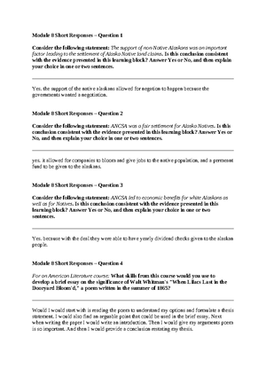 HIS 200 Applied History - Module 7 Short Responses – Question 1 Name ...