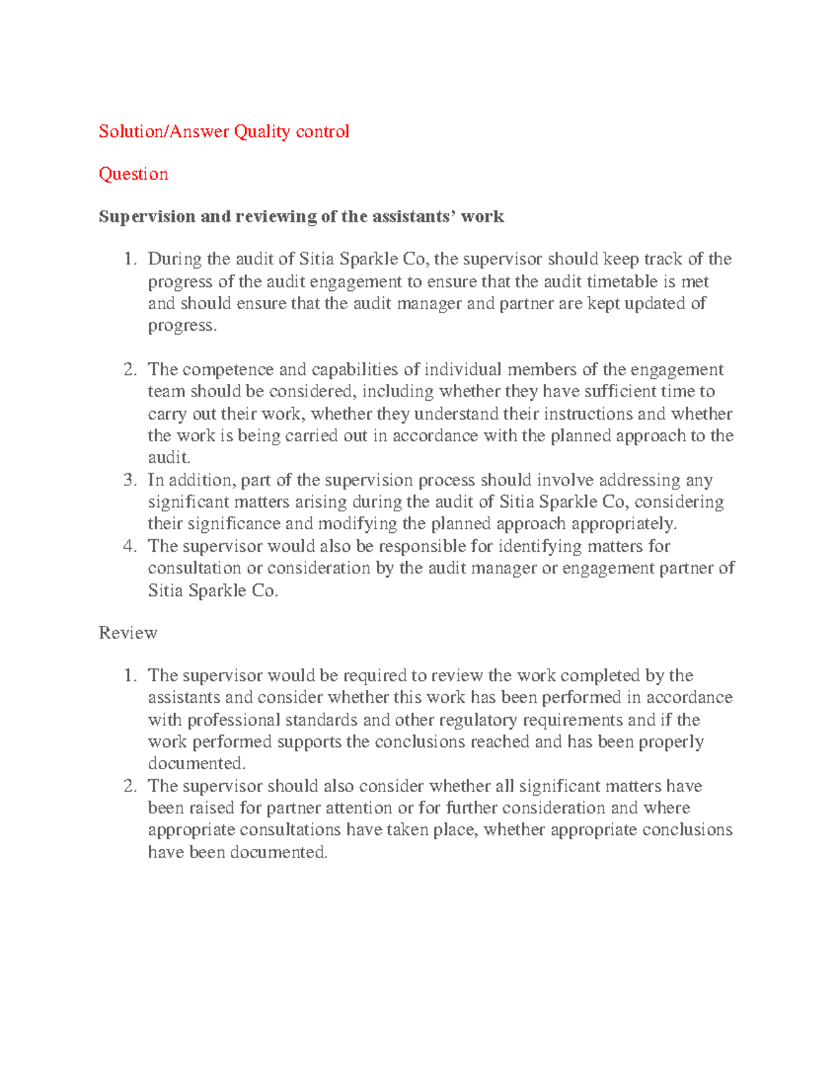Auditing questions & Answers - Solution/Answer Quality control Question ...