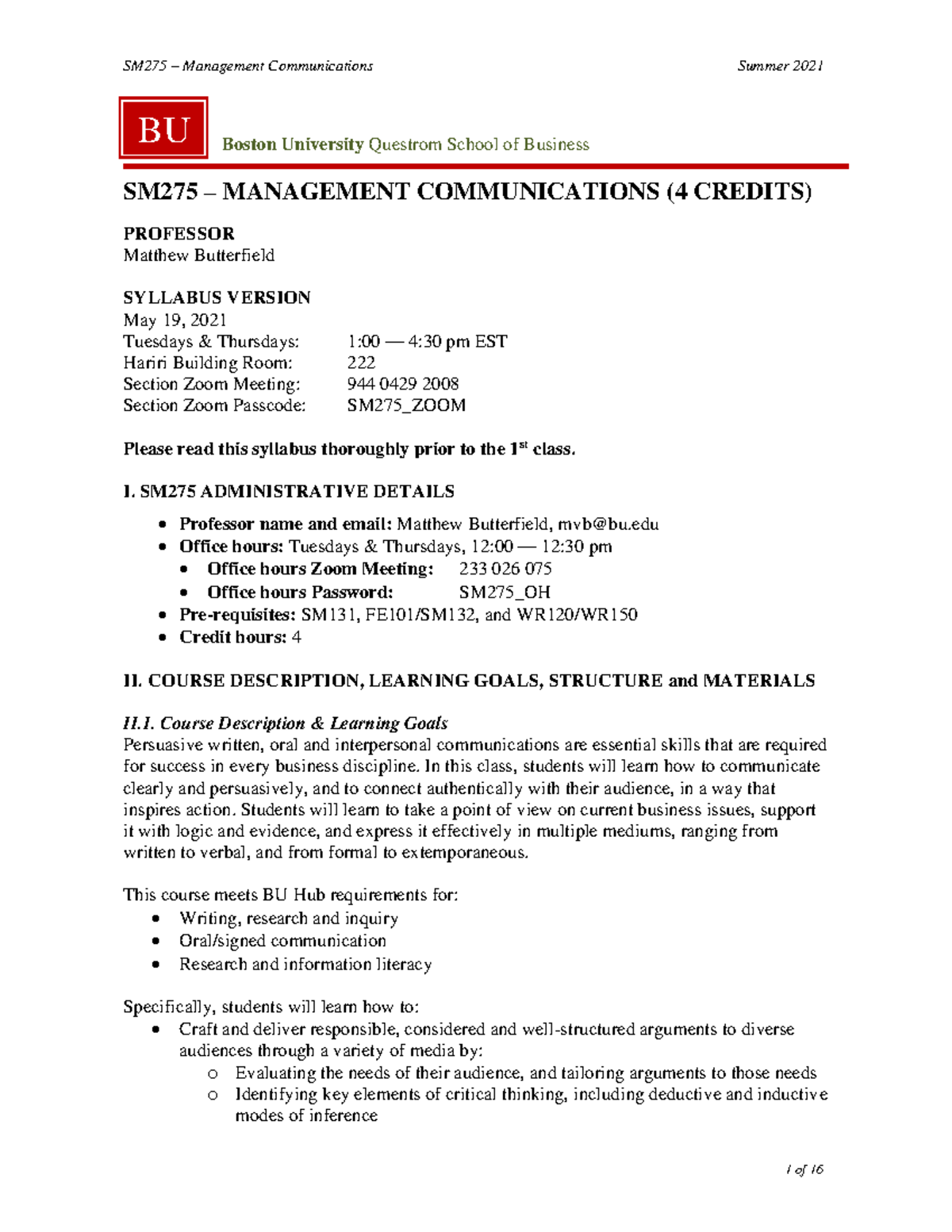 SM275 Section A2 – Summer I 2021 – Syllabus - Boston University ...