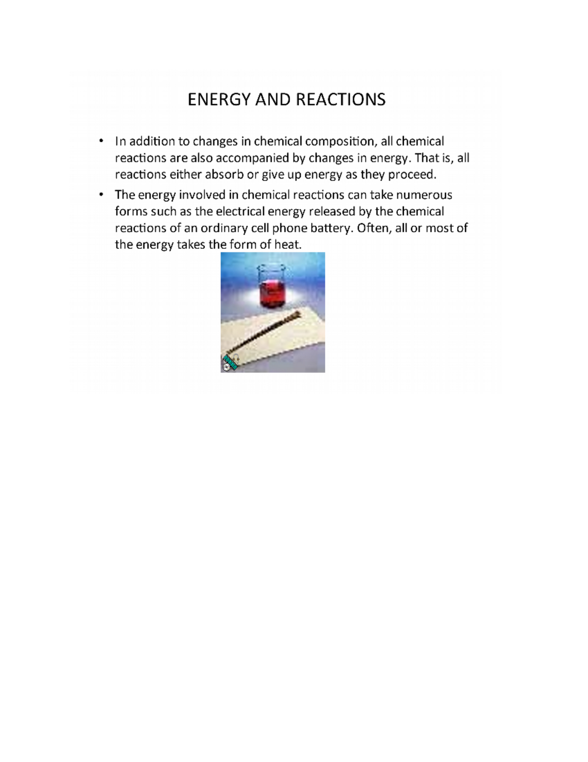 CH.7- Energy AND Reactions - CHM 1020C - Studocu