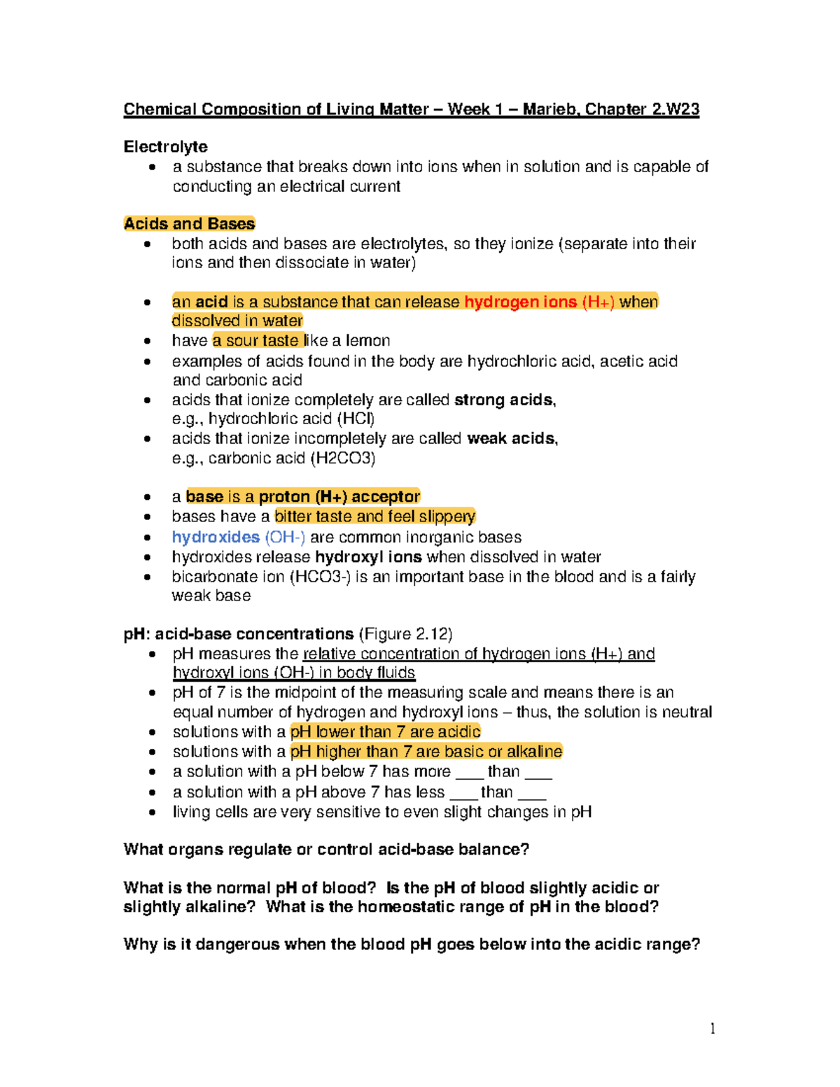 ANAT113Chemical Composition of Living Matter Wk 1 - Chemical ...