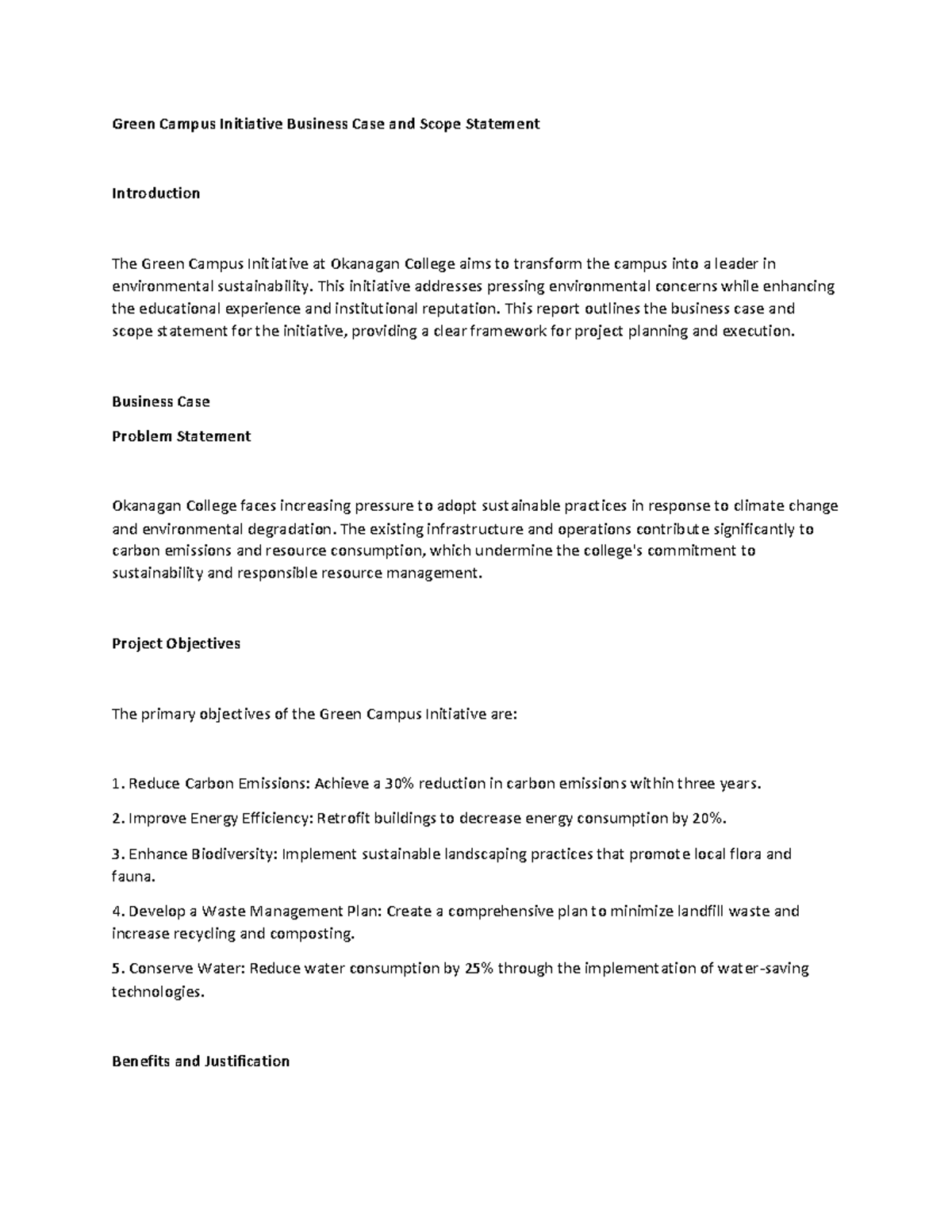 The Green Campus Initiative business case - Green Campus Initiative ...