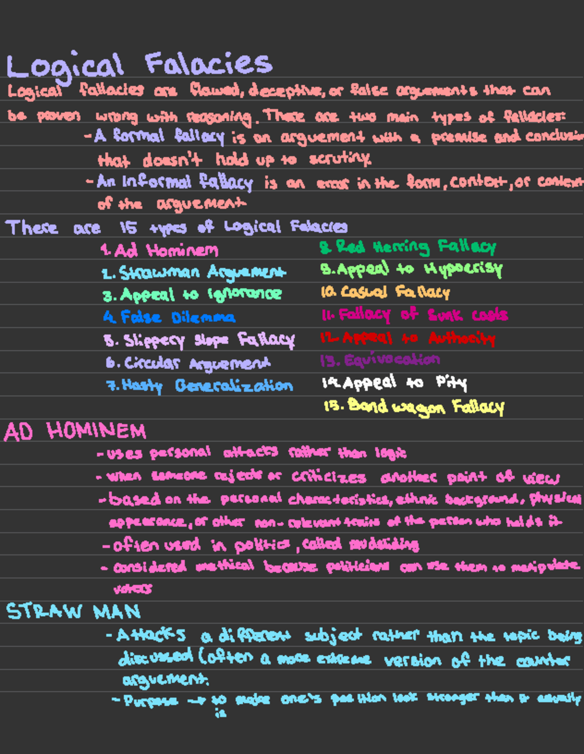 English Logical Fallacies - Logical Falacies Logical fallacies are ...