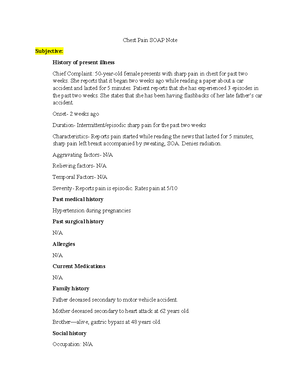 Gout soap example - Gout SOAP Note Subjective: History of present ...