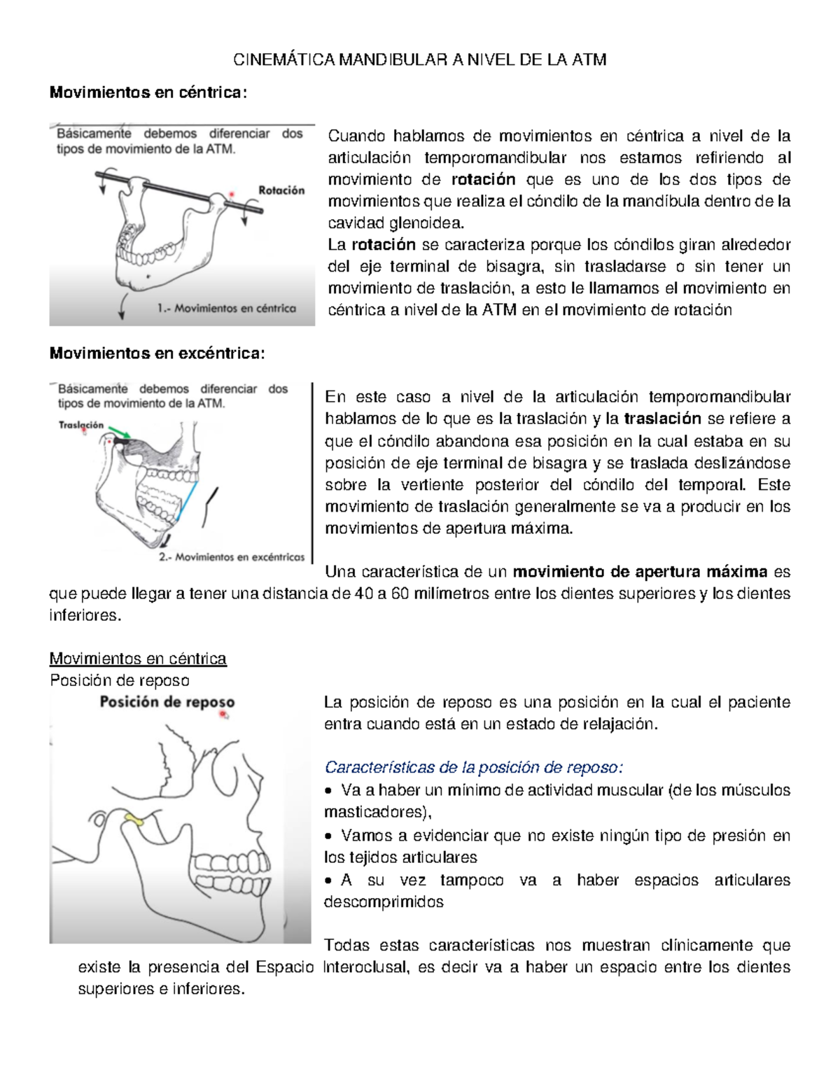 cinematica de la mandibula - CINEMÁTICA MANDIBULAR A NIVEL DE LA ATM ...
