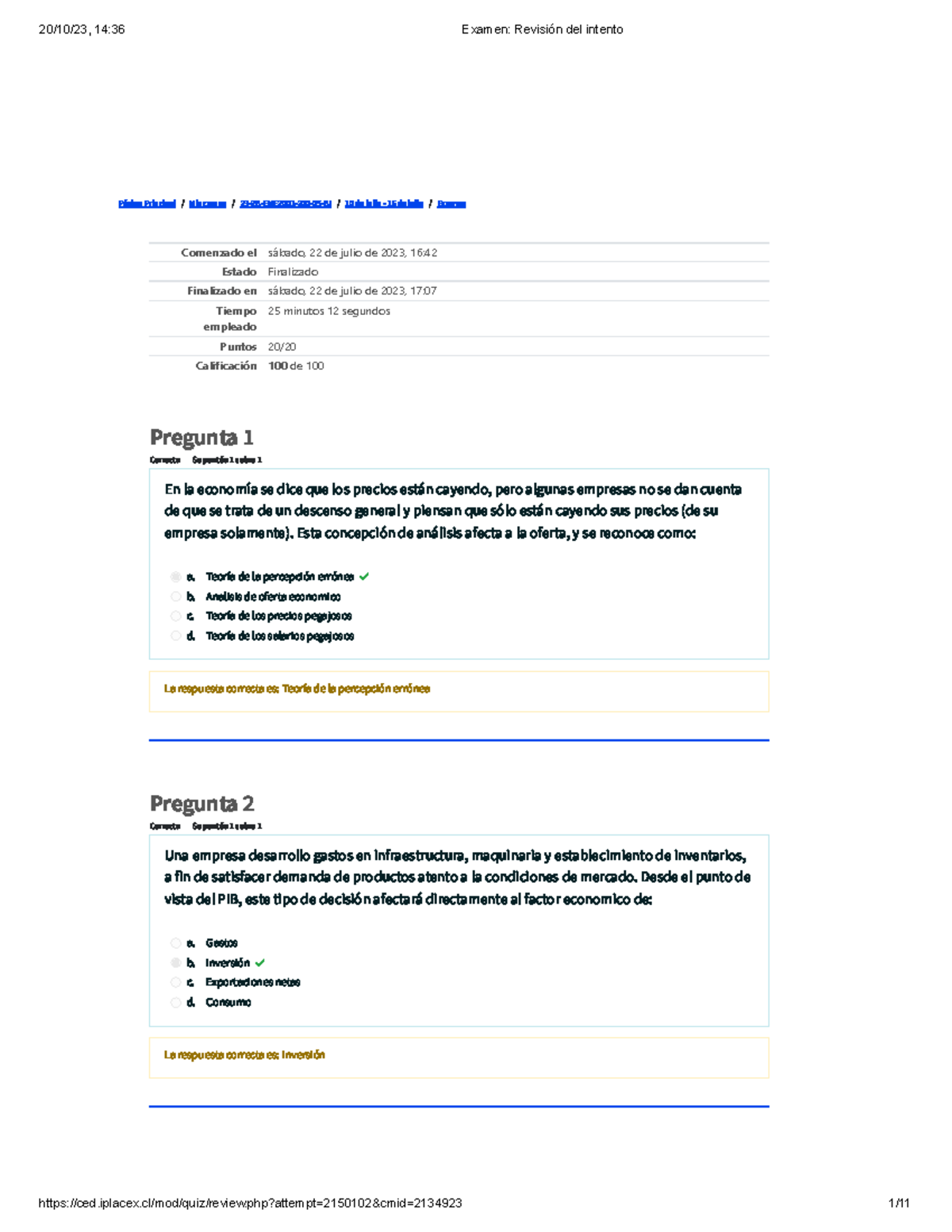 Examen final de entornos macroeconomicos - Página Principal / Mis ...