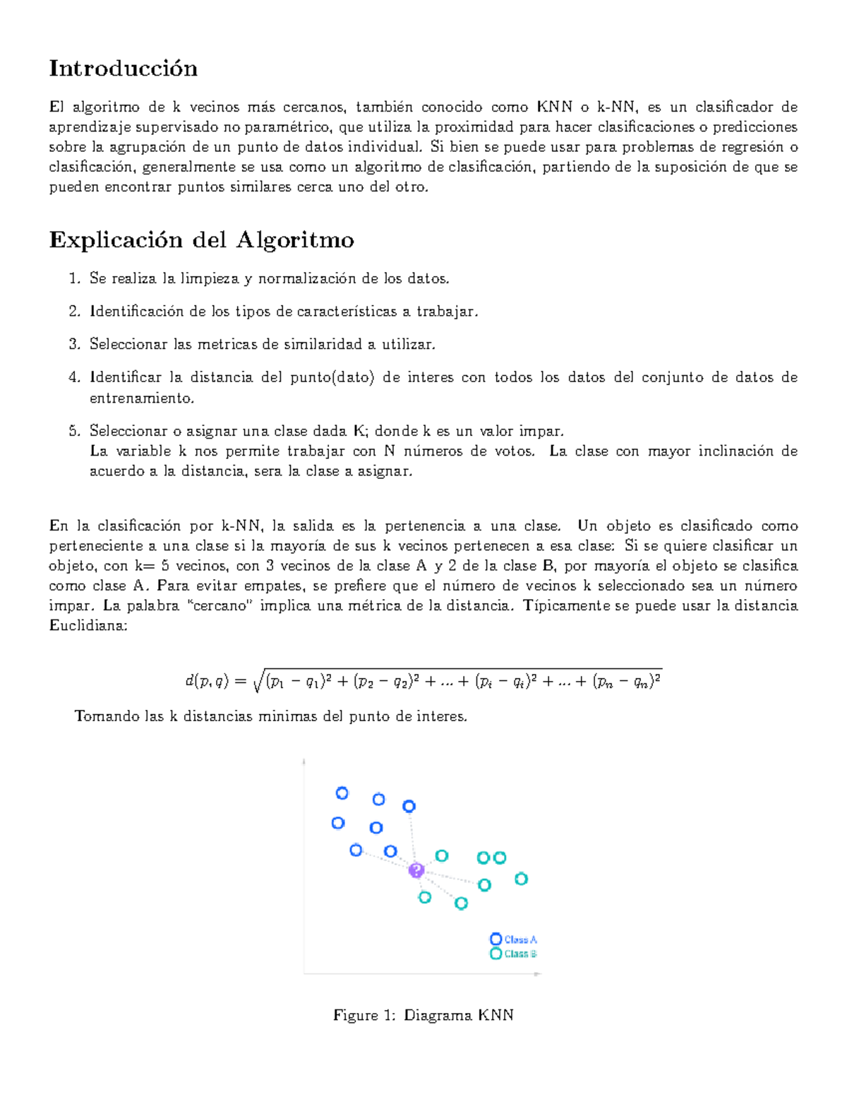Algoritmo-vecinos - Algoritmo de Vecinos cercanos KNN - Introducci ́on ...
