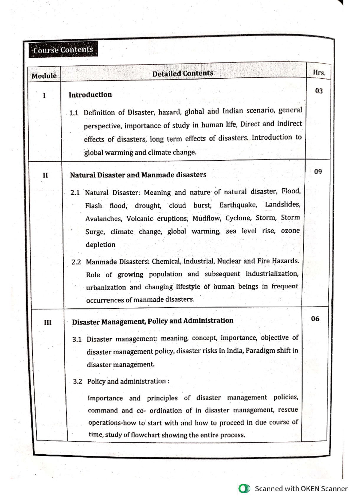 Dmm book - ... - Course Contents Module Detailed Contents Hrs. 03 I ...