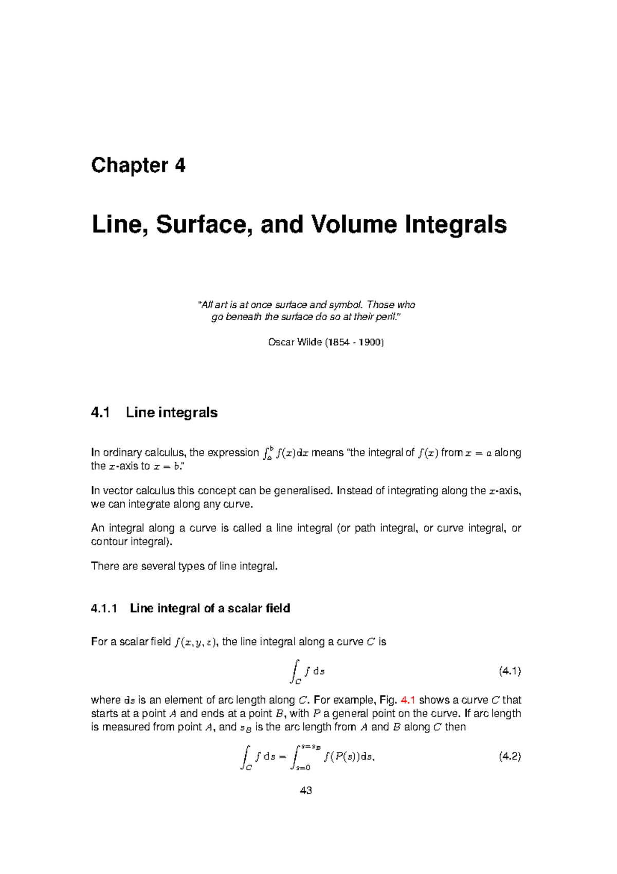 Chapter 4 - Lecture notes 4 - Chapter 4 Line, Surface, and Volume ...