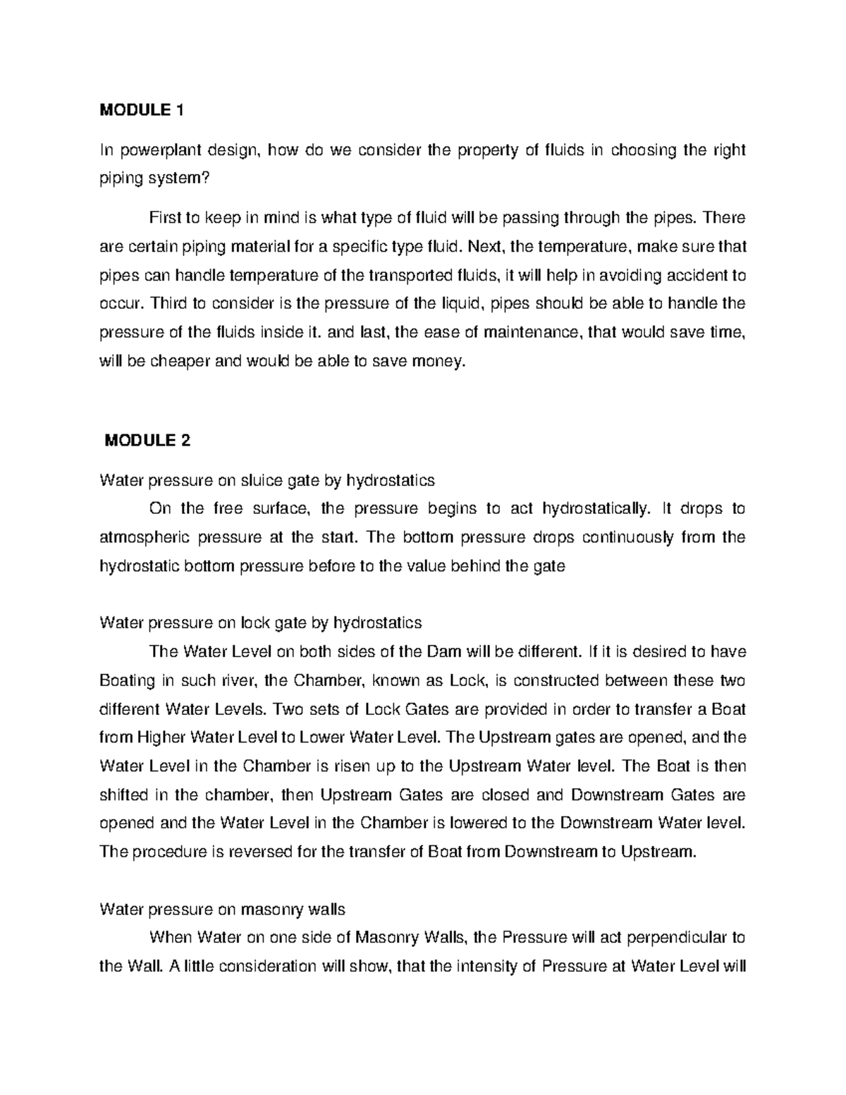 Fluid MECH Modules - MODULE 1 In powerplant design, how do we consider ...