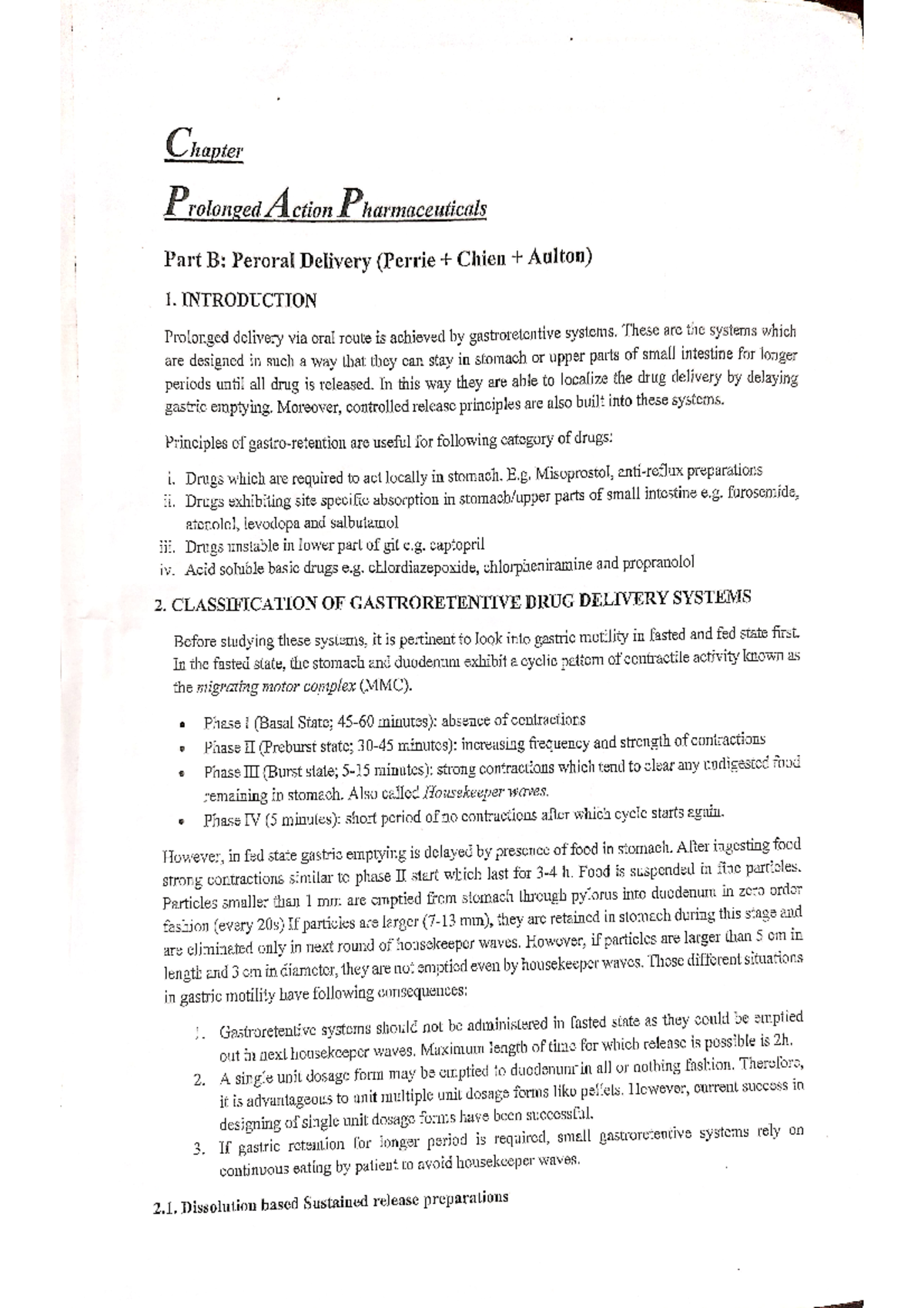 Prolonged action - Summary of units - Chapter Prolonged Action ...