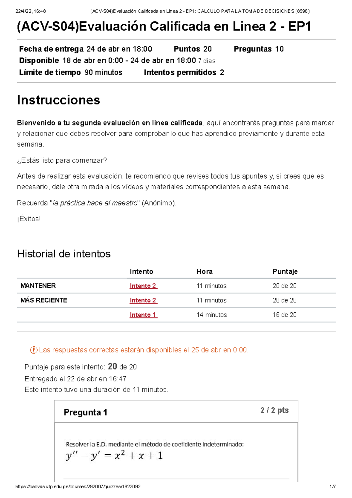 (ACV-S04)Evaluación Calificada en Linea 2 - EP1 Calculo PARA LA TOMA DE Decisiones (8596 ...