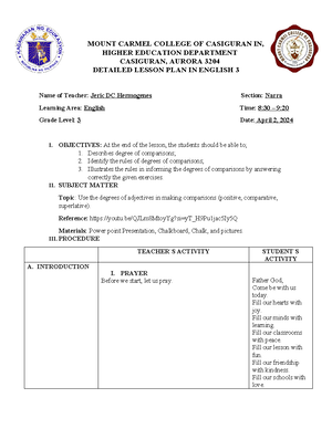 DLP Subatomic Particles - DAILY LESSON PLAN Learning Area: Science ...