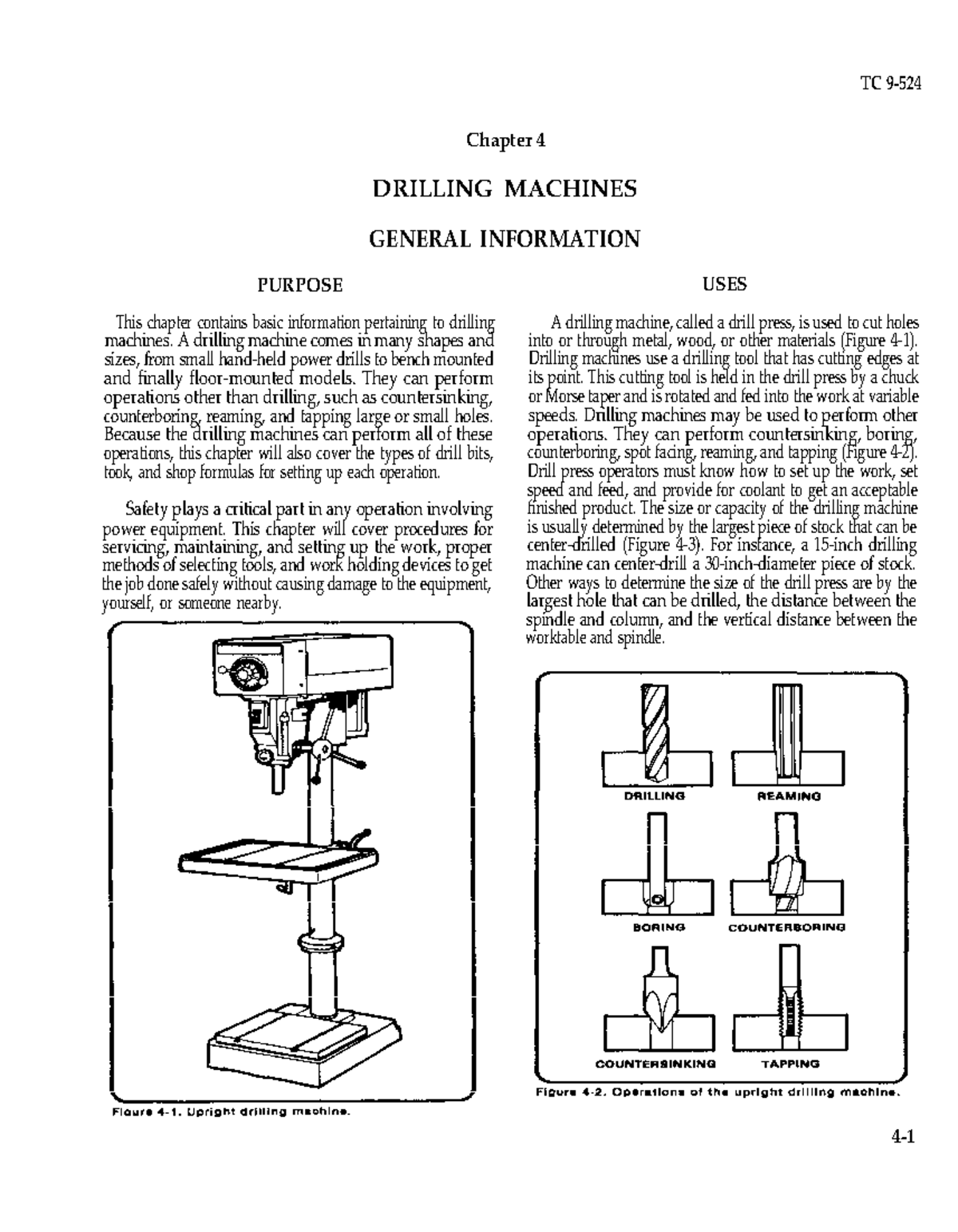D1 - yur7yuru - Chapter 4 DRILLING MACHINES GENERAL INFORMATION PURPOSE This chapter contains ...