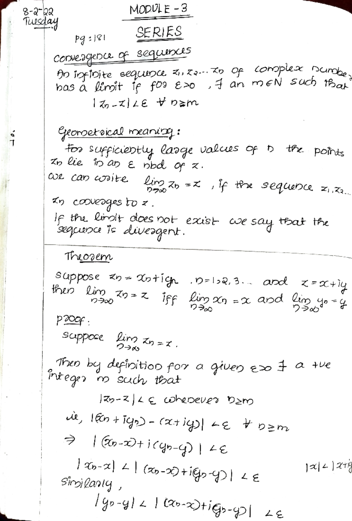 Module 3- Complex analysis Series - BSC Mathematics - StuDocu