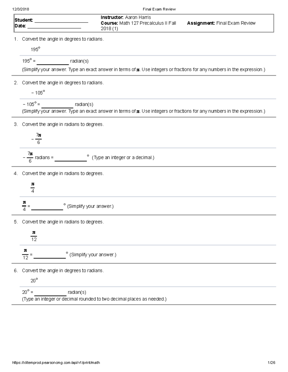 Final Exam Reviewer - Math 127 - Final Exam Review Instructor: Aaron Harris Course: Math 127 ...