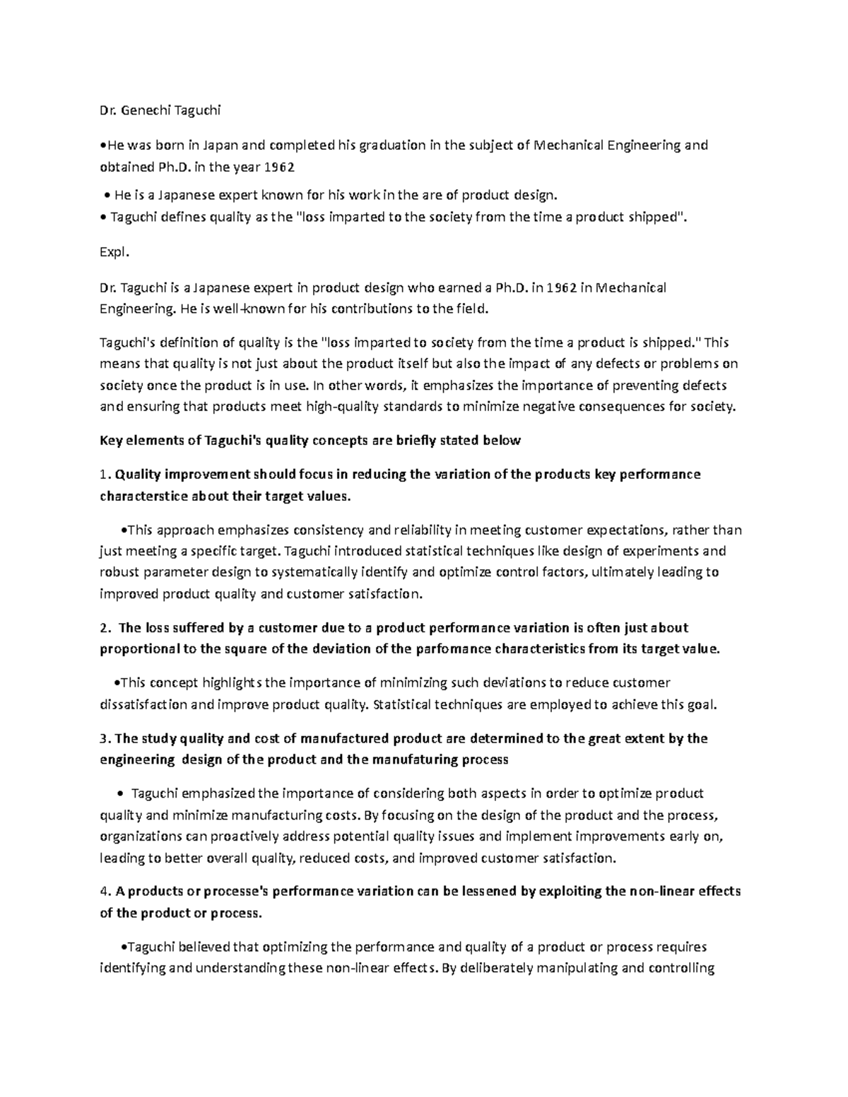 Dr Genechi Taguchi - Dr. Genechi Taguchi He was born in Japan and ...