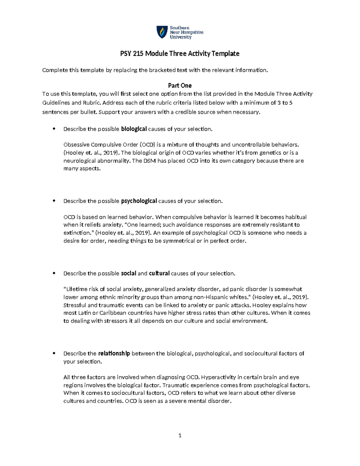 PSY 215 Module Three Activity Template - PSY 215 Module Three Activity ...