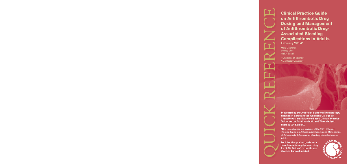 Anticoag Pocket Guide - •฀Hold฀day฀of฀procedure •฀Once-daily฀regimens ...