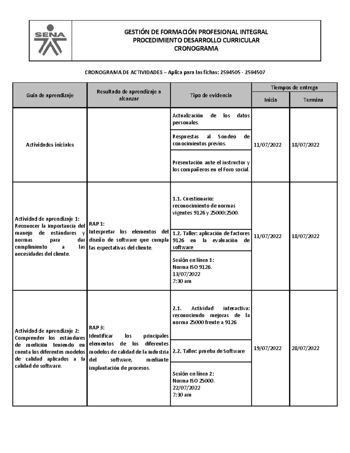 Cronograma Actividades 11072022 6462cc55b4dbcf9 - GESTI”N DE FORMACI”N PROFESIONAL INTEGRAL ...