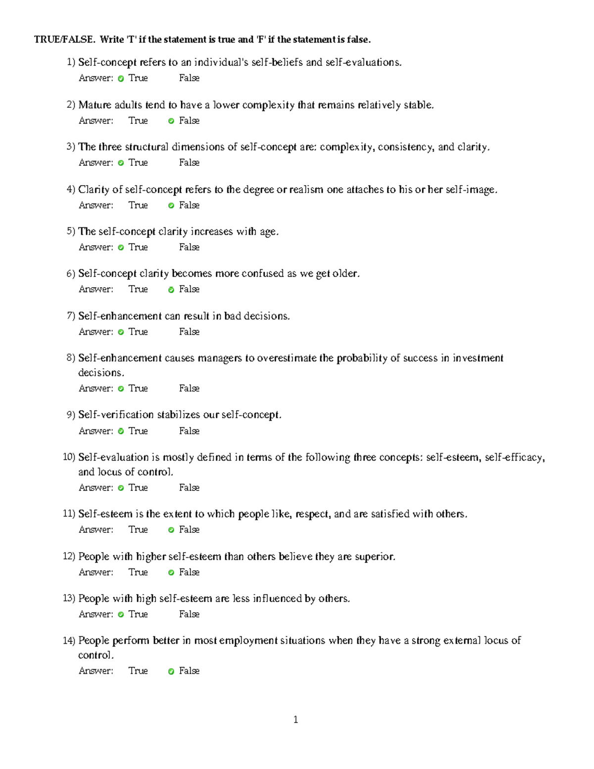 CH03 - chapter 3 answer & question - TRUE/FALSE. Write 'T' if the statement is true and 'F' if ...