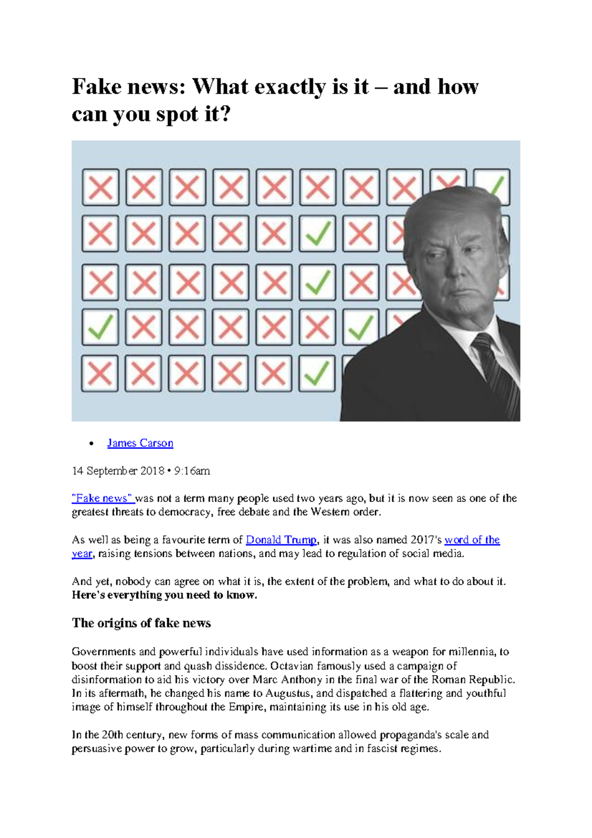 Fake news - Daily Telegraph - Fake news: What exactly is it – and how ...