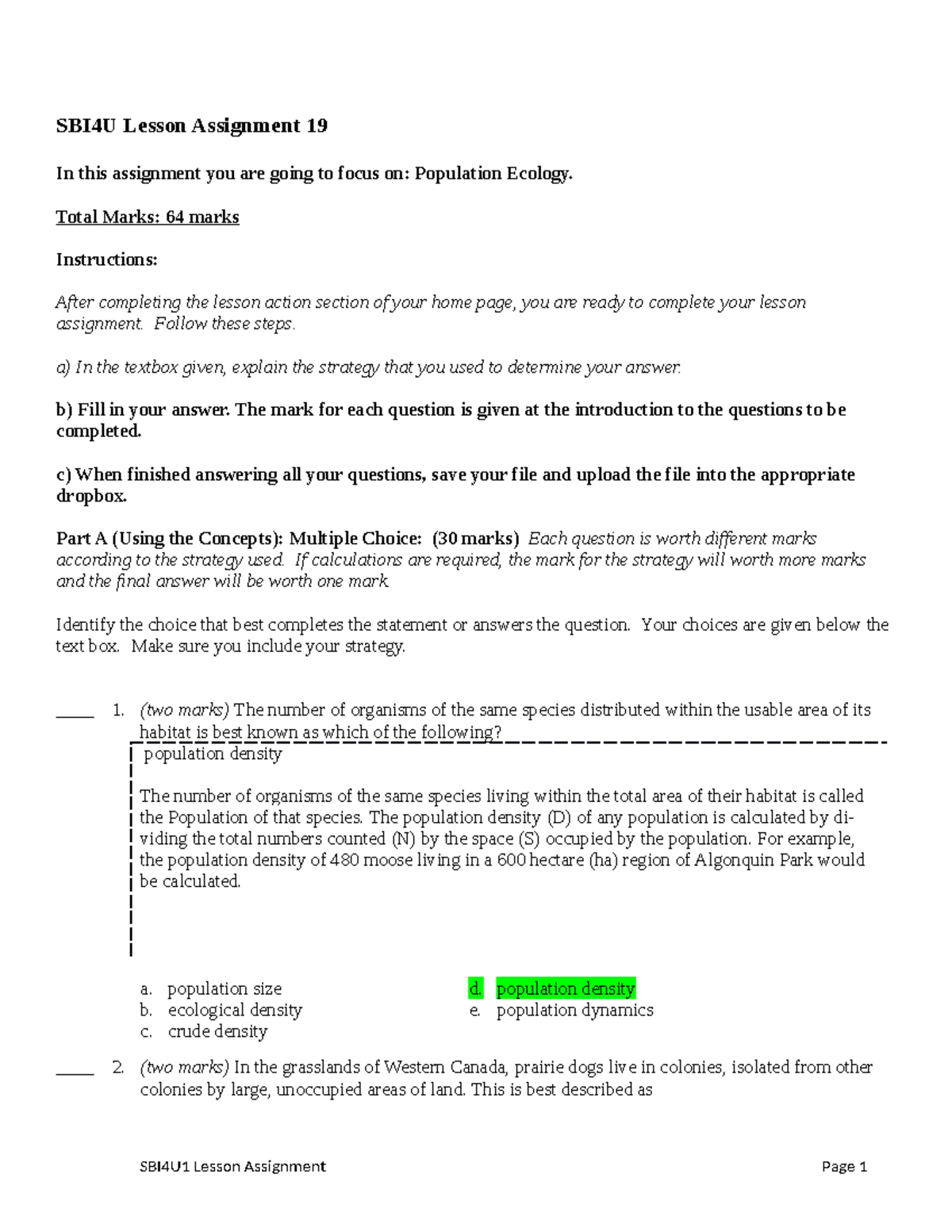 SBI4U Lesson Assignment 19 docx - SBI4U Lesson Assignment 19 In this assignment you are going to ...