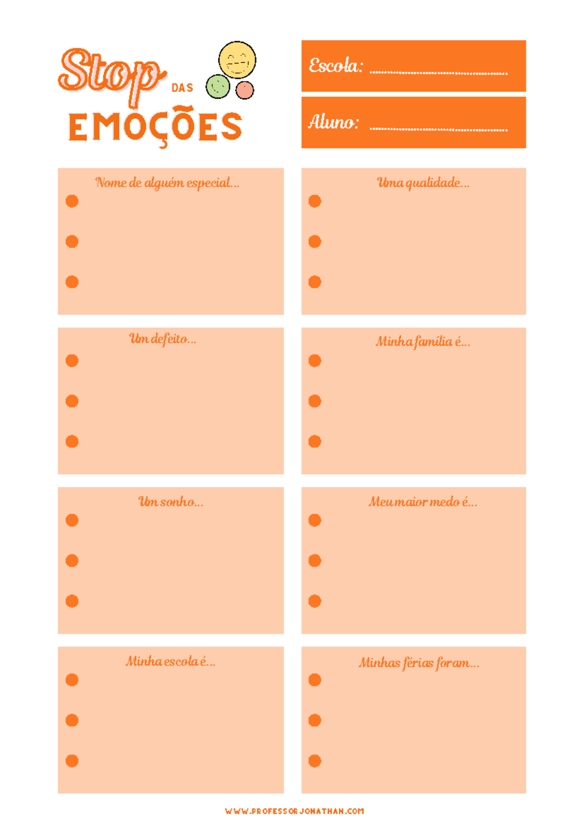 saude emocional, familia, diversao - Português - StopStop Aluno ...