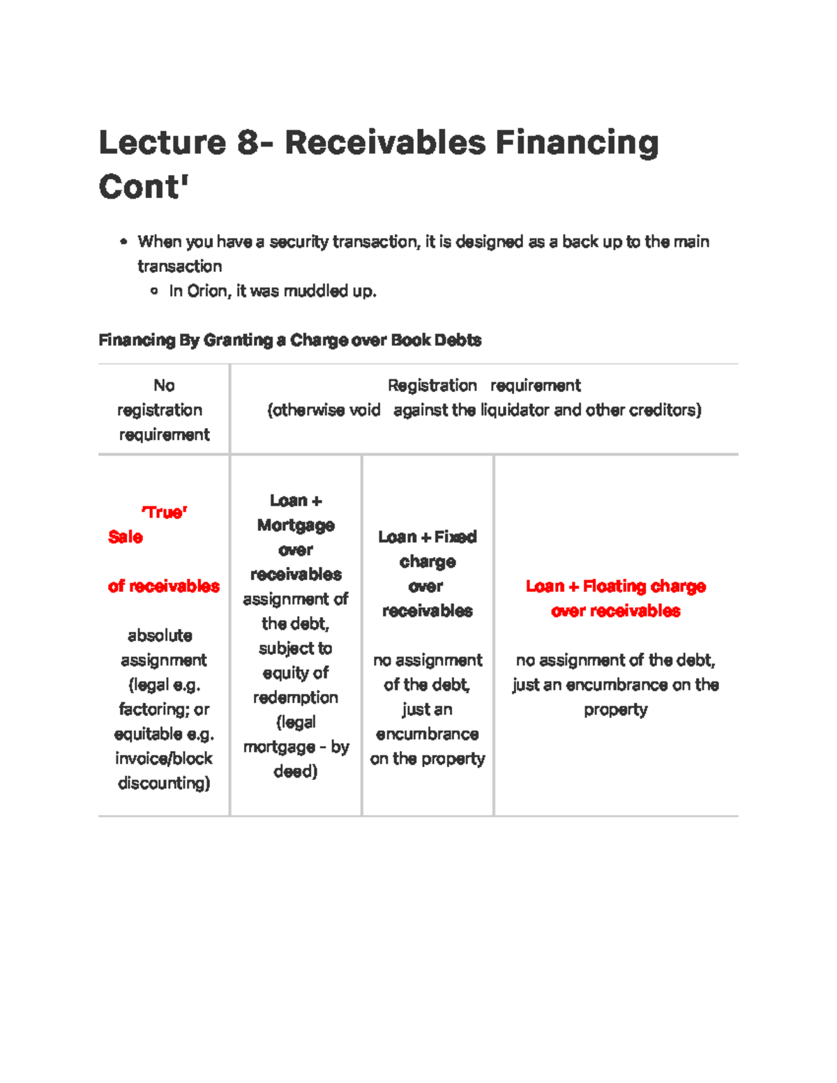 Lecture 8- Receivables Financing Cont' - Le c t u re 8 - Re c e i va b ...