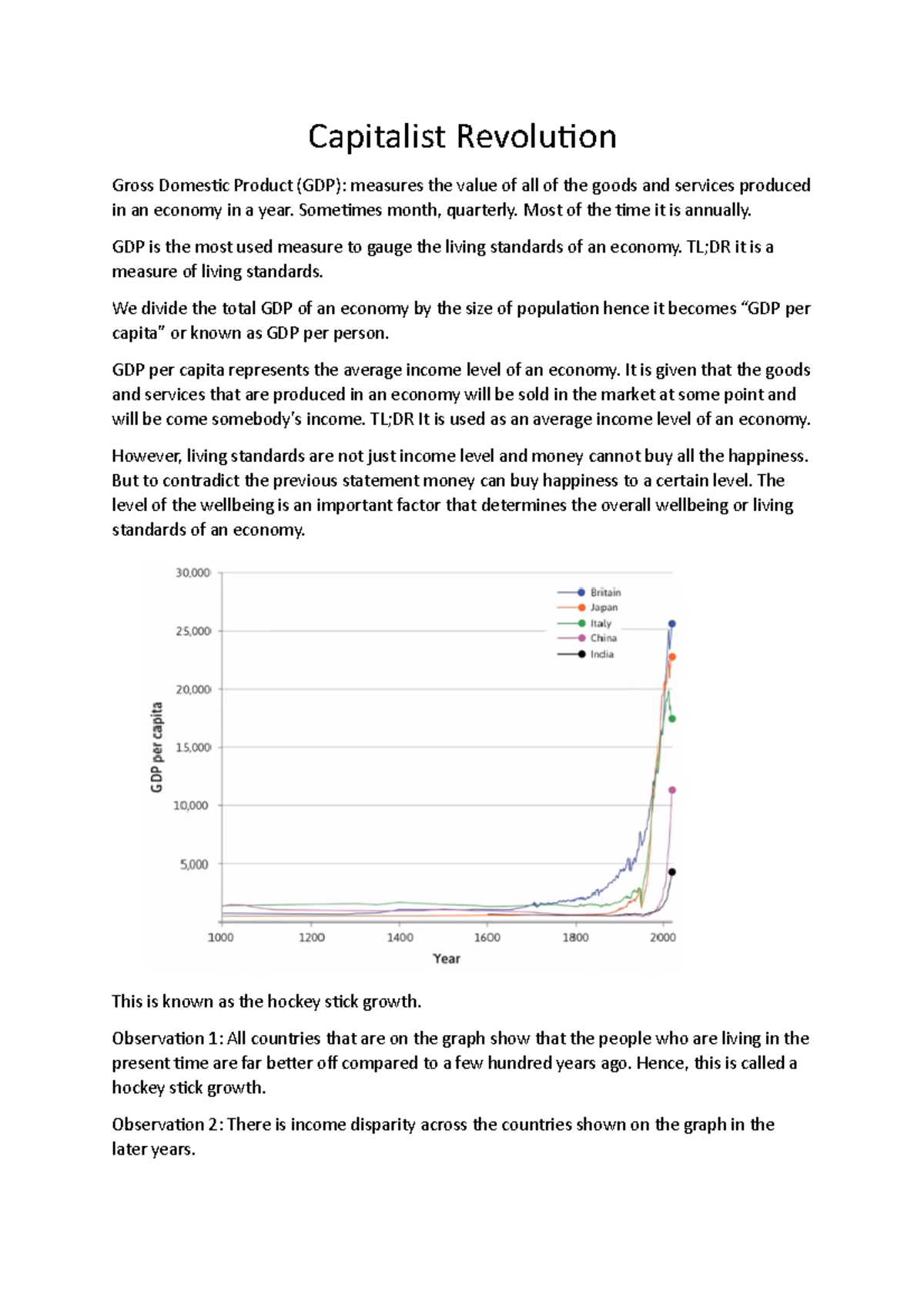 Capitalist Revolution Week 1 notes - Capitalist Revolution Gross ...