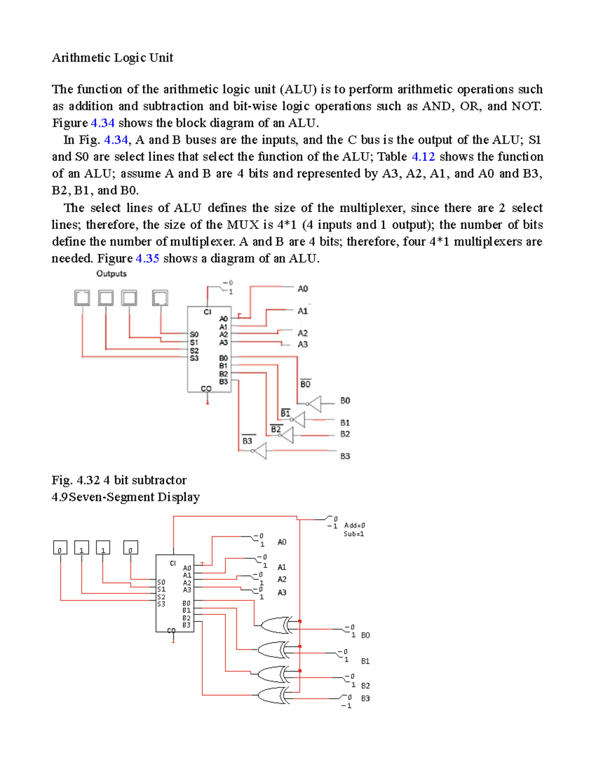 Arithmetic Logic Unit - Figure 4 shows the block diagram of an ALU. In ...