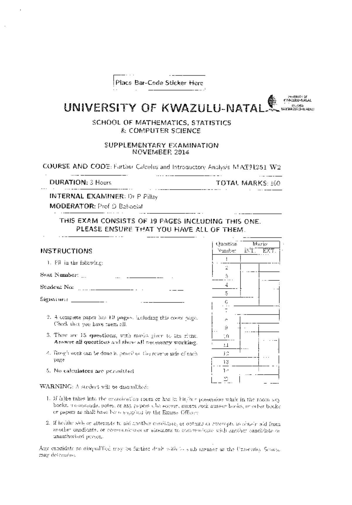 2011 Supp Exam Q W2 - MATH251 - Studocu