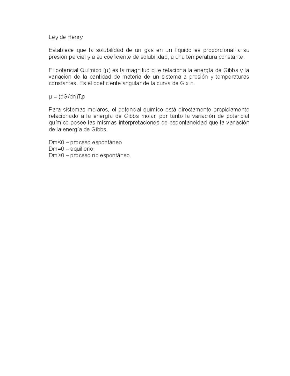 Ley de Henry - resumen de apuntes de clases - Ley de Henry Establece ...