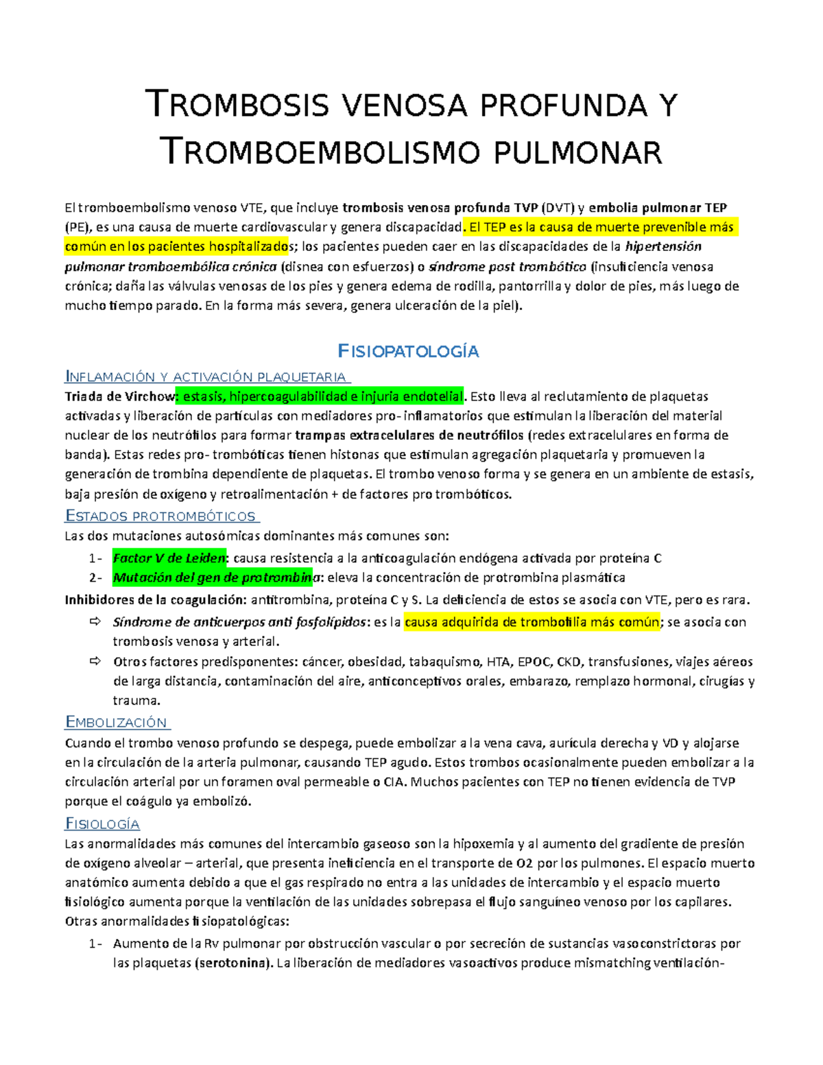 43. Enfermedad tromboembólica venosa (TVP y TEP) - TROMBOSIS VENOSA ...
